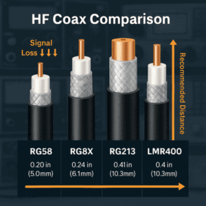 Best Coaxial Cable for HF Radio | RG213 vs LMR400 vs RG58 Explained