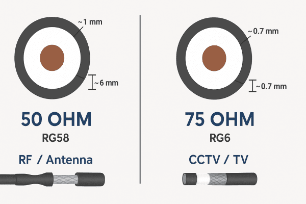 What Does Impedance Mean in Coaxial Cables? | 50 Ohm vs 75 Ohm Explained